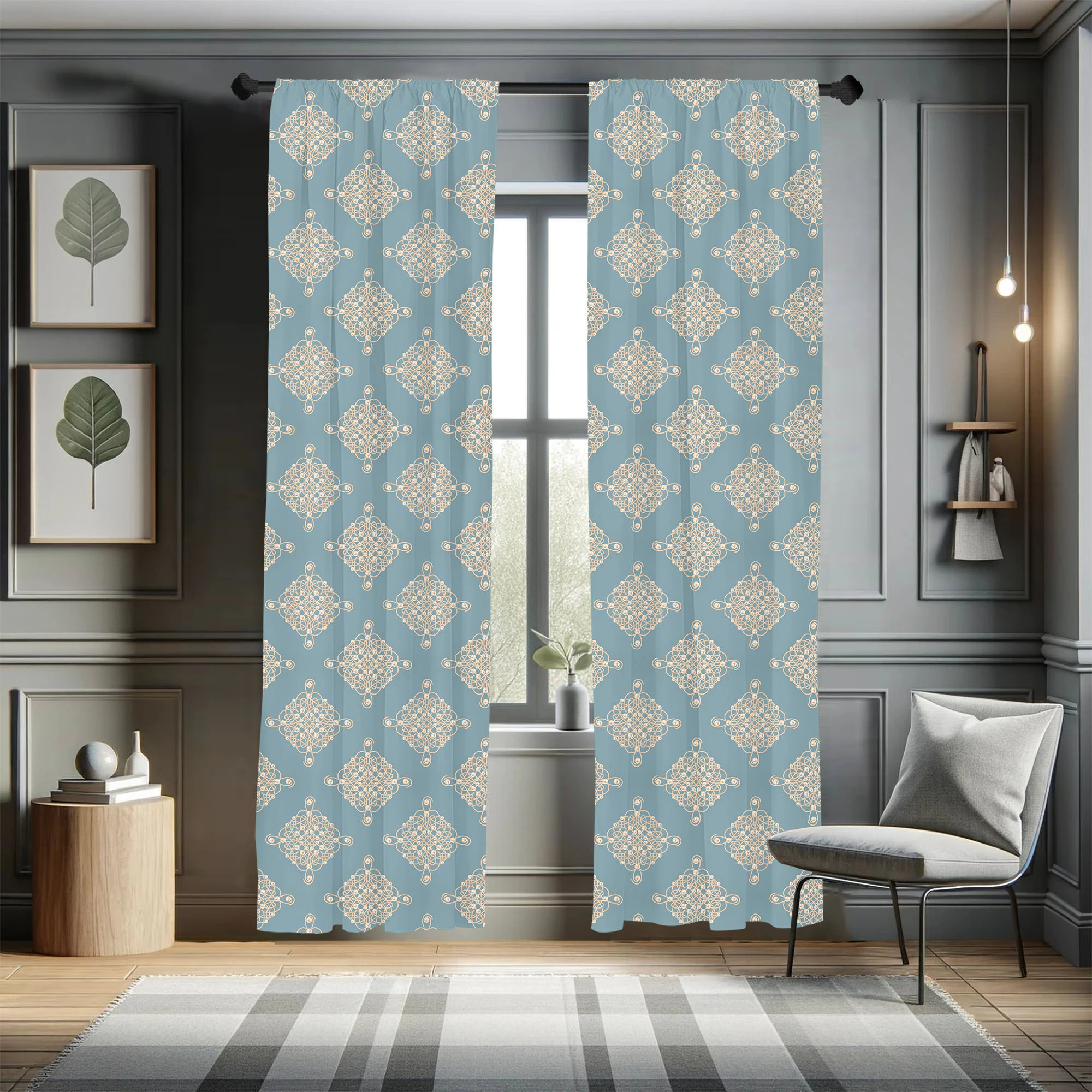 East Urban Home Pearls Semi-Sheer Rod Pocket Curtain Panels | Wayfair