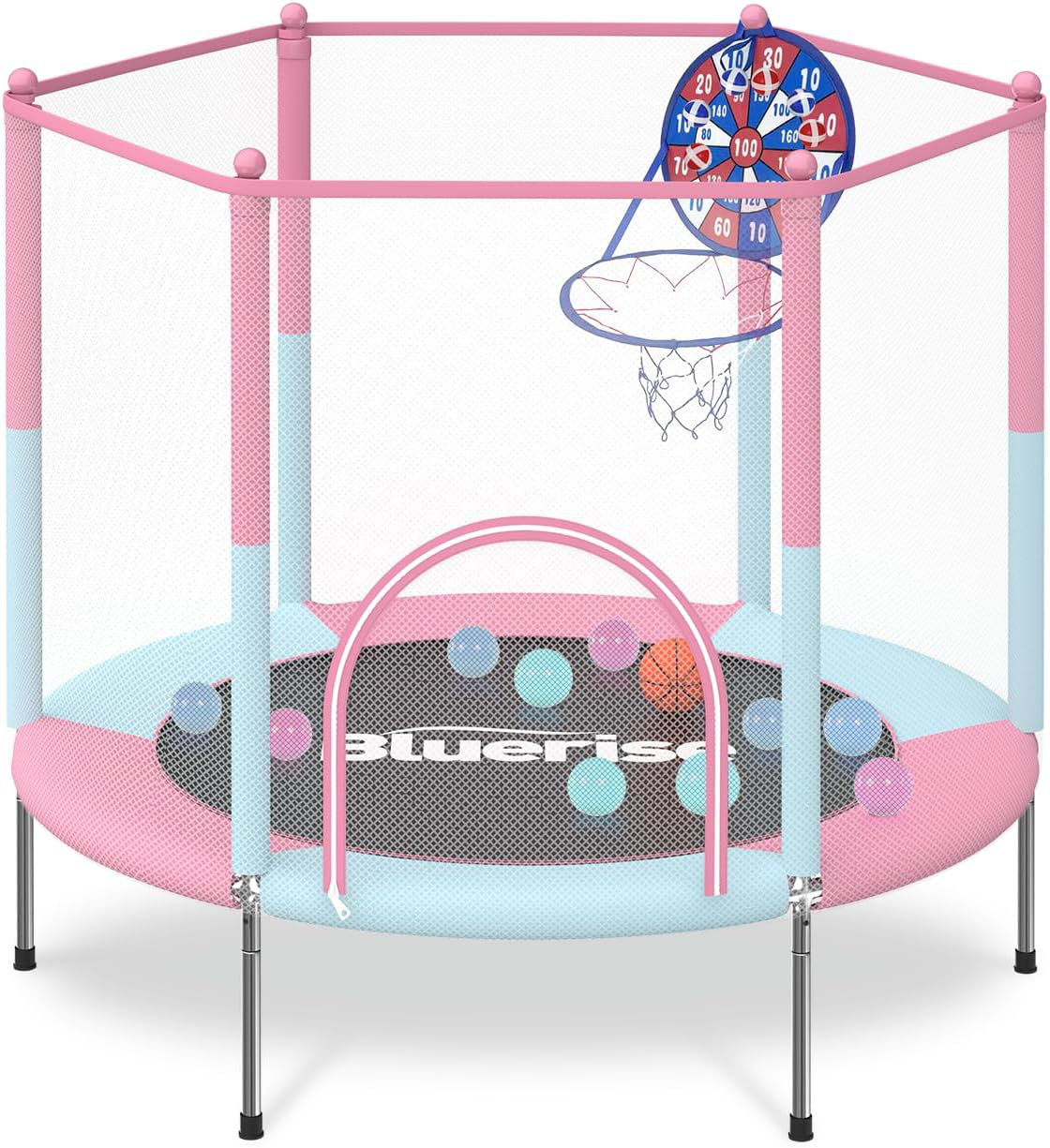 INKEDZ Trampoline 55IN 6FT Toddler Trampoline for Kids Indoor Outdoor ...