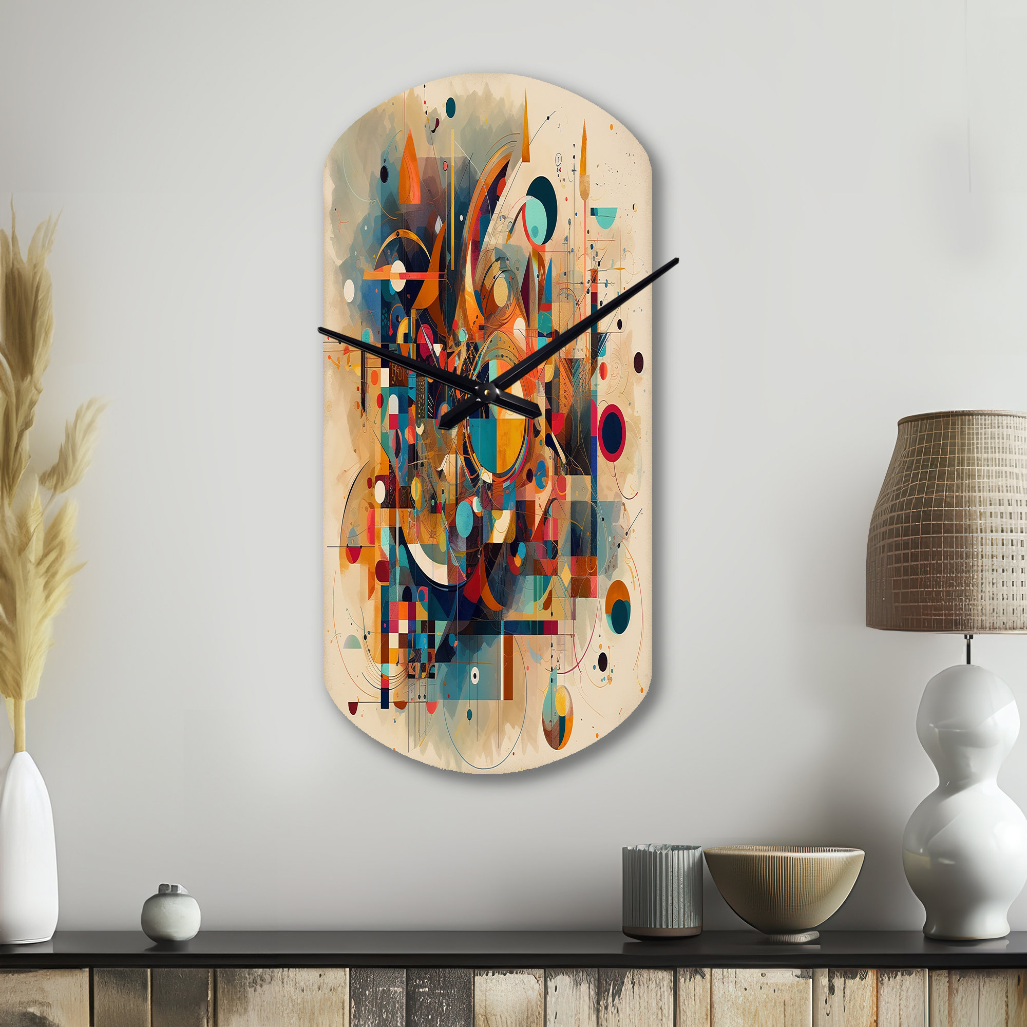 Design Art Orange Retro Vibe Background V - Geometric Cylinder Metal ...