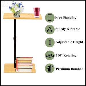 Ebern Designs Couch Tray Table Height Adjustable C-Shaped End Table ...