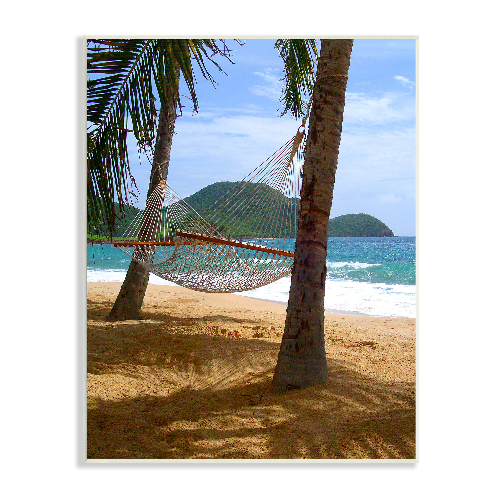 Stupell Industries Tropical Summer Vacation Hammock Between Palm Trees ...