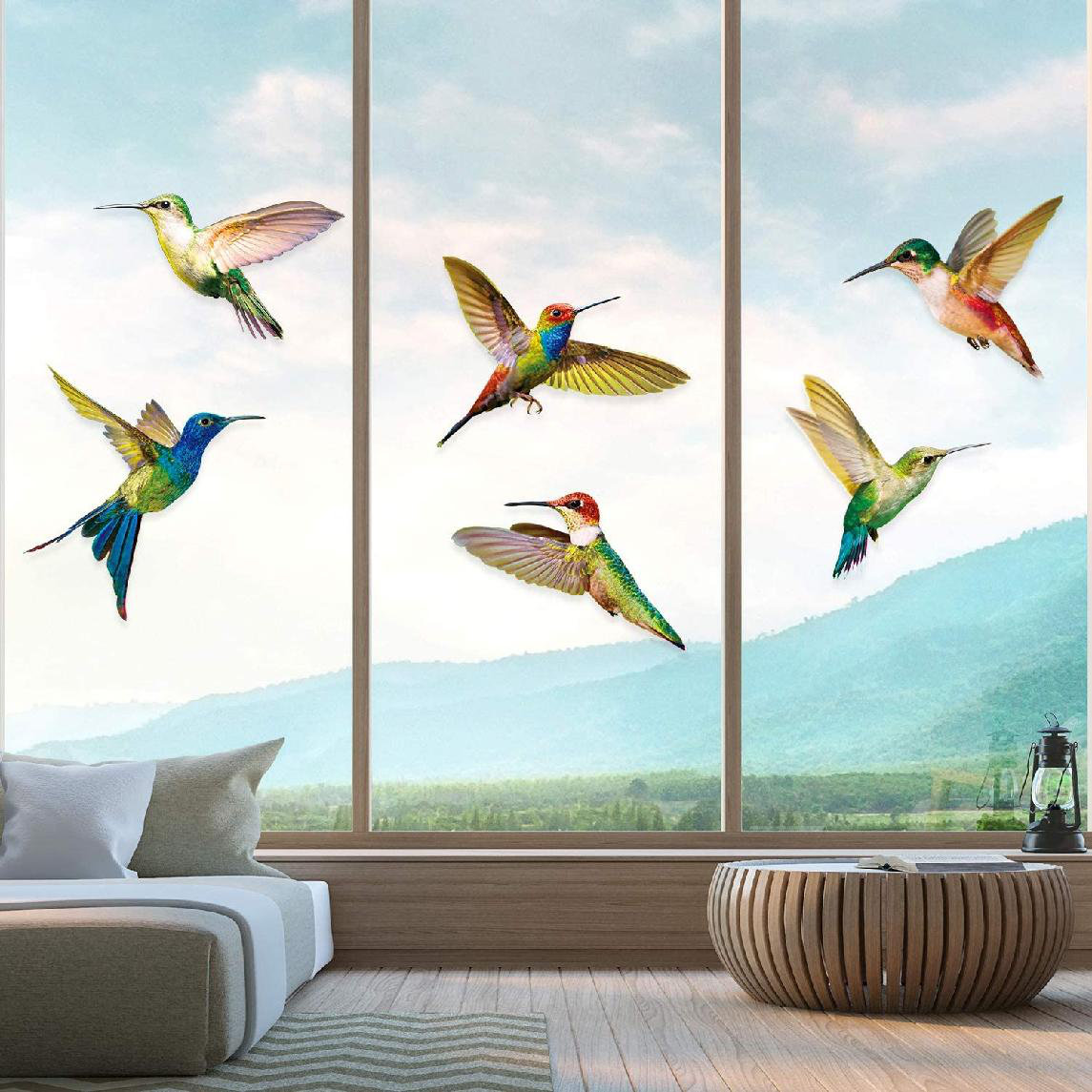 Red Barrel Studio® 6 Pieces Large Size Hummingbird Window Clings Anti ...
