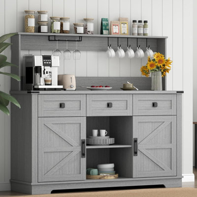 Gracie Oaks Shelli 47'' Sideboard with hutch and drawers | Wayfair