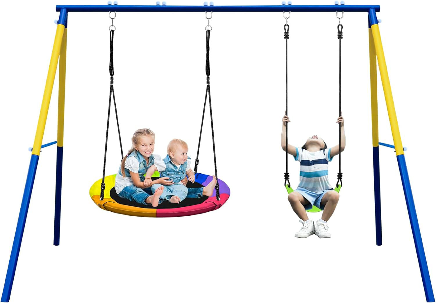 CG INTERNATIONAL TRADING Metal Swing Set with 2 Swing(s) - Wayfair Canada