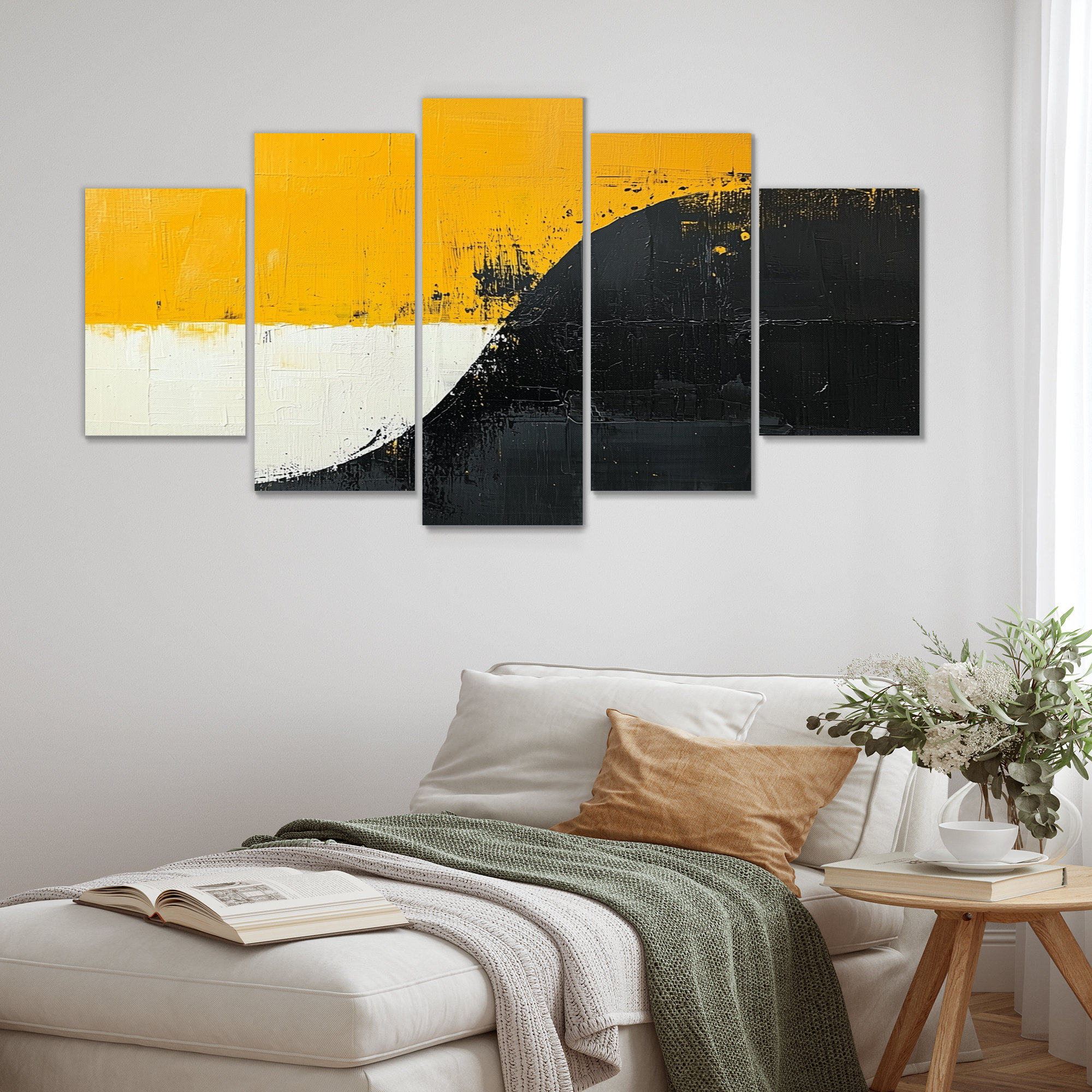 Design Art Black Abstract Shapes Reflections II - Abstract Shapes Wall ...