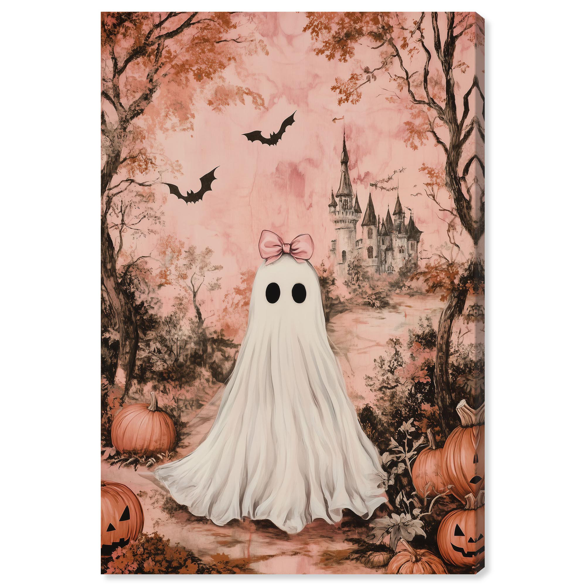 House of Hampton® Boo with a Bow Canvas Print Halloween Art Decor by ...