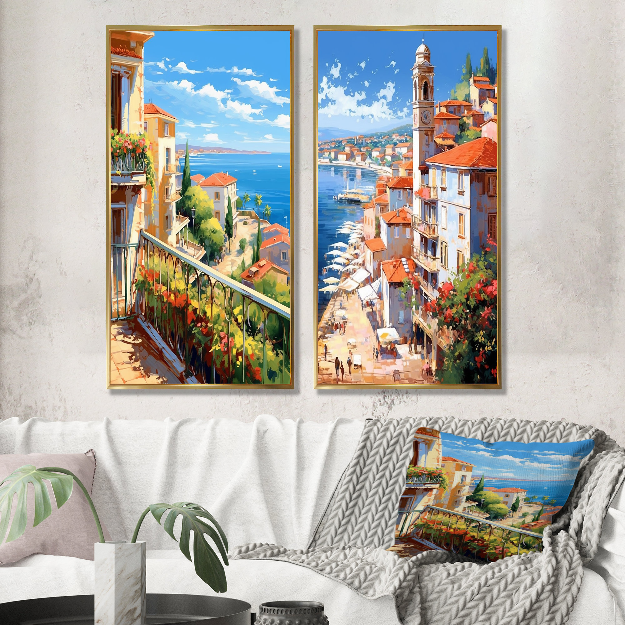 Dovecove Beautiful Scenery In Italy - Italy Canvas Wall Art Set Of 2 ...