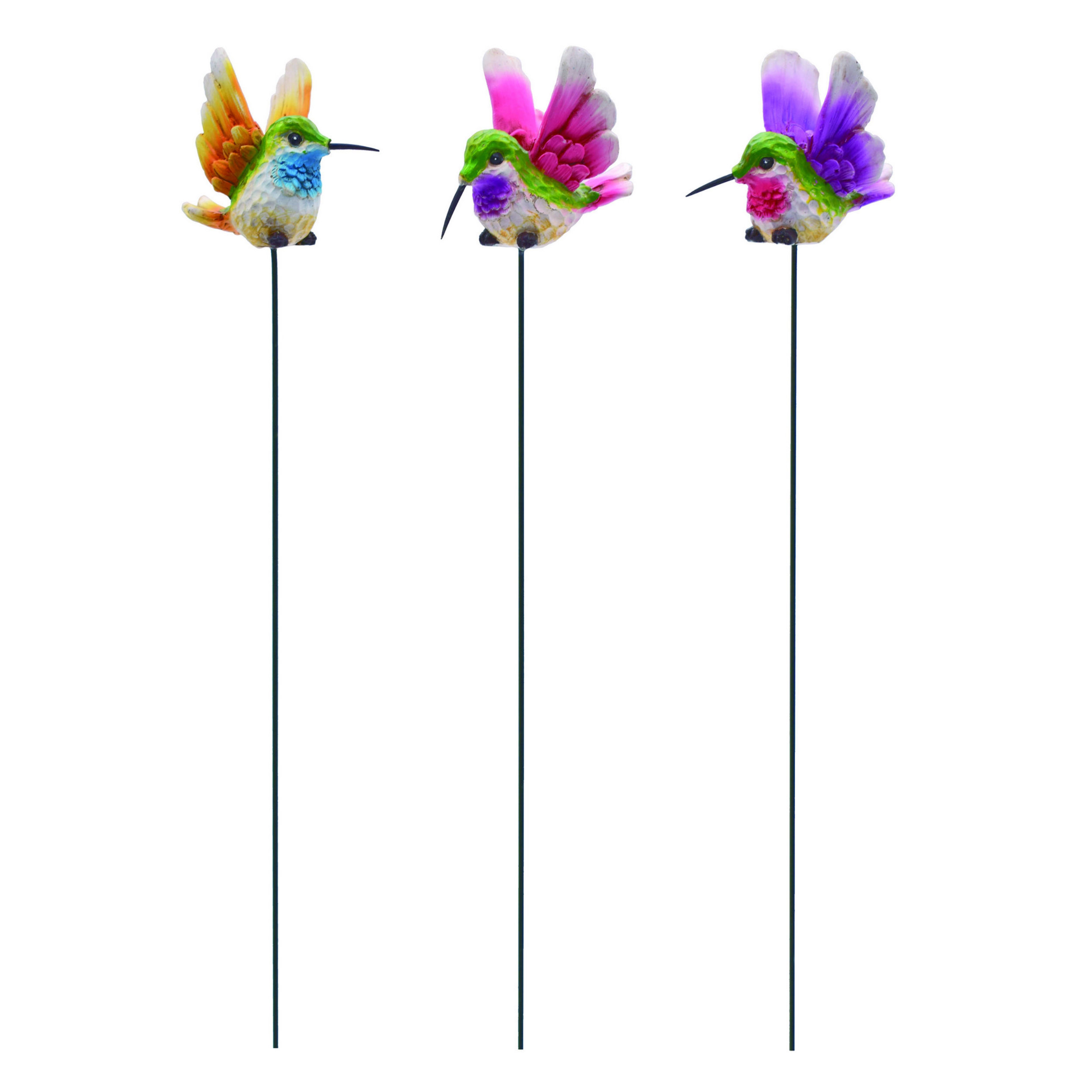 Dakota Fields Resin Hummingbird Garden Pick Set of 3 Spring Home ...
