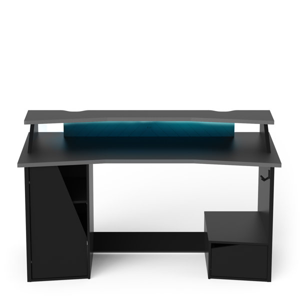Metro Lane Dausen 160Cm Rectangular Gaming Desk With Storage | Wayfair ...