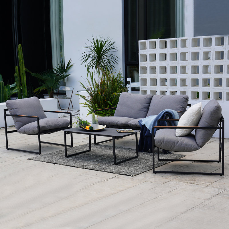 Winston Porter All Steel Detachable Webbing Sofa Set Of 4 Pieces ...