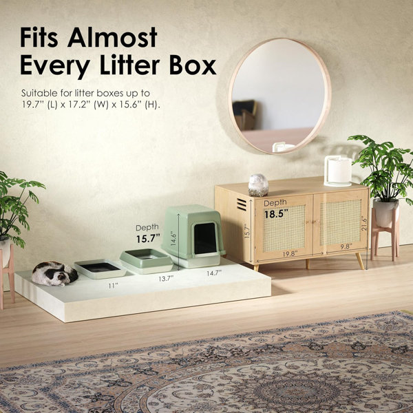 Tucker Murphy Pet™ Hidden Cat Litter Box Furniture Cat Cabinet With ...