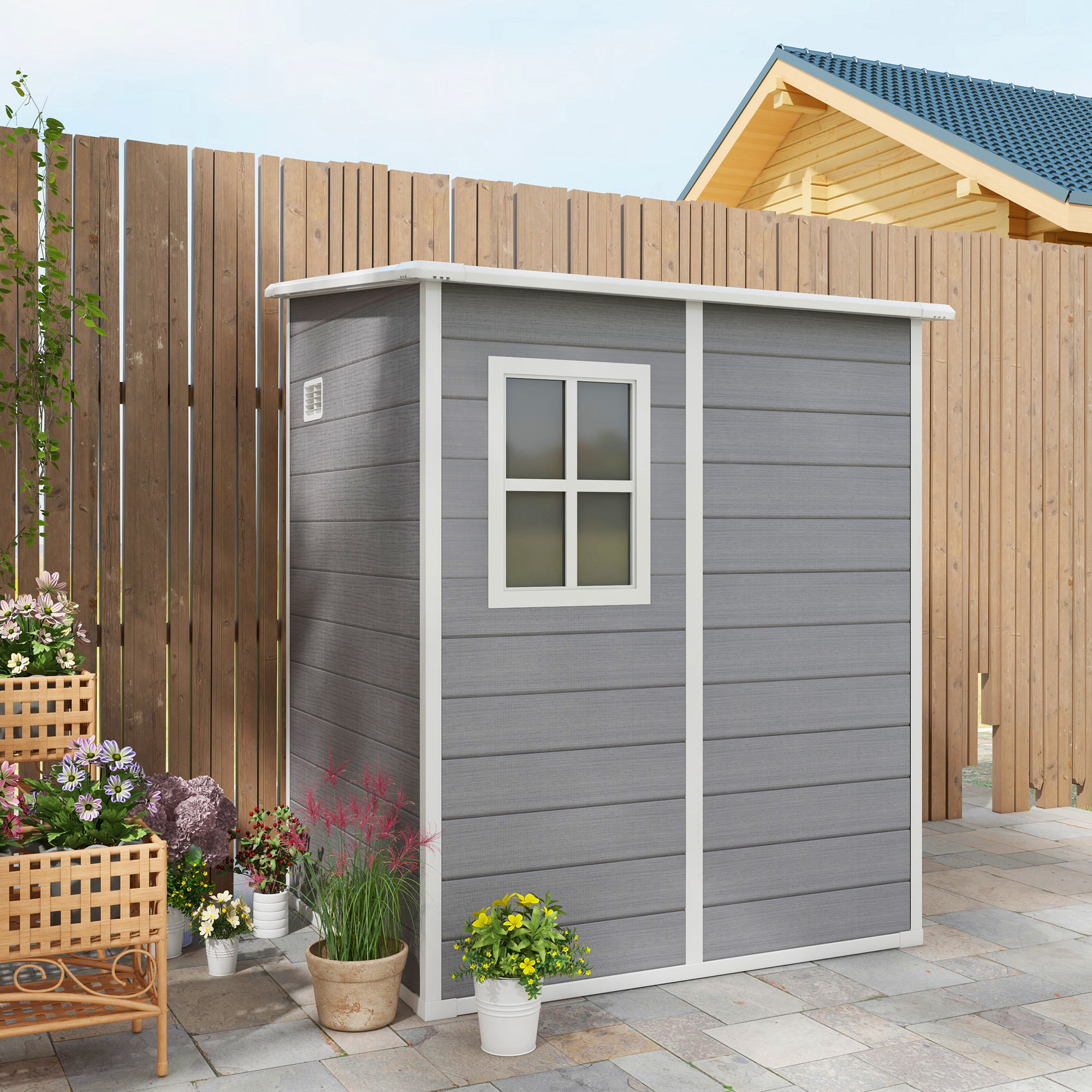 Outsunny 5 ft. W x 4 ft. D Plastic Storage Shed - Wayfair Canada