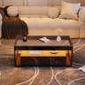 Metro Lane High Gloss Coffee Table With Open Storage, LED Lights ...