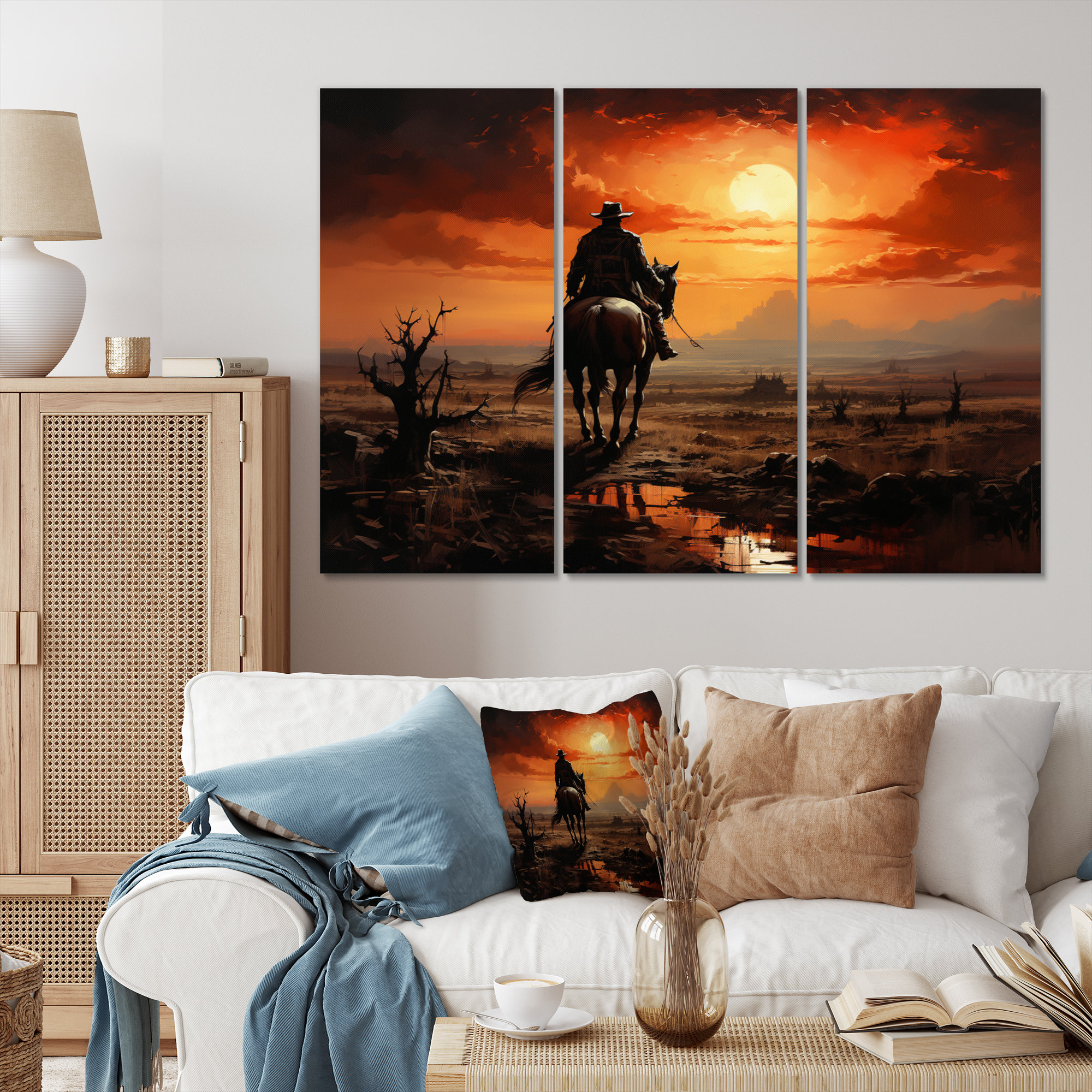Union Rustic Cowboy Sunrise On The - Cowboys Metal Wall Decor Set 3 ...