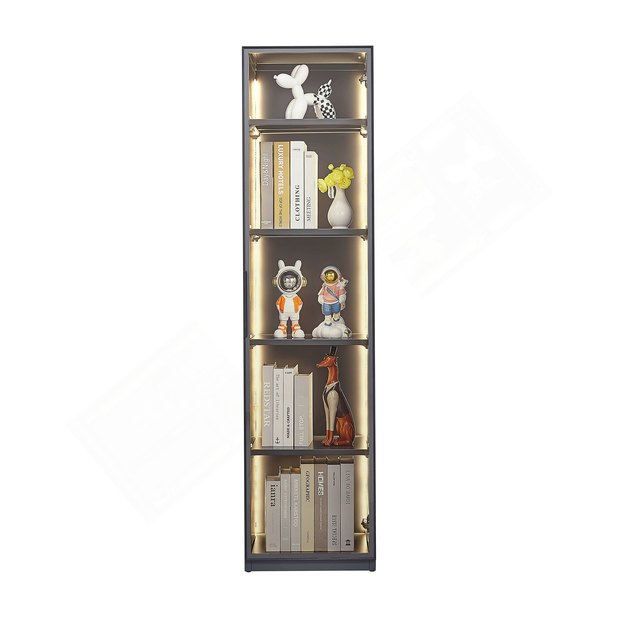 Latitude Run® Single Glass Door Metal Storage Cabinet for Storing Photo ...