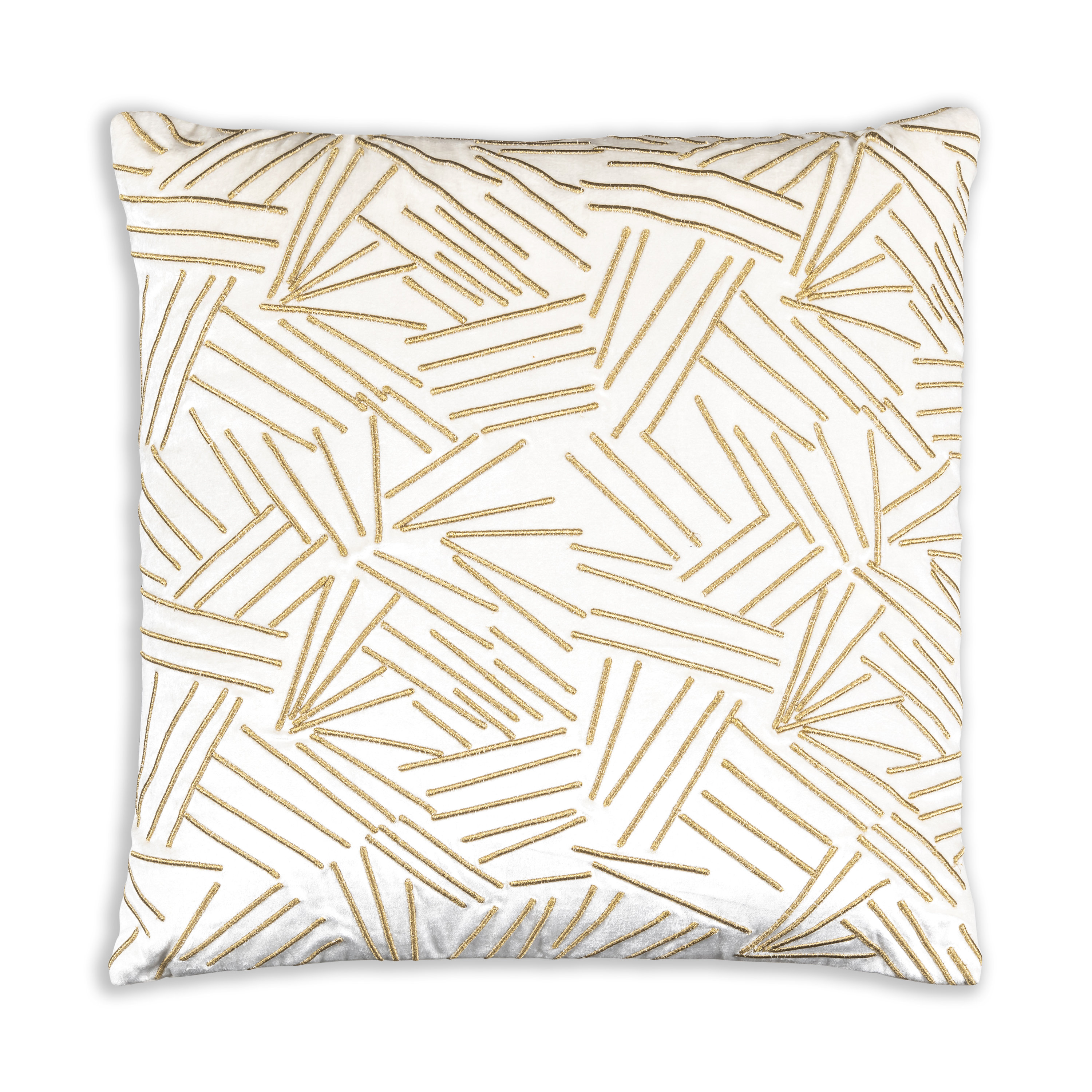 Marie Burgos Design Zora Ivory And Gold Pillow | Wayfair