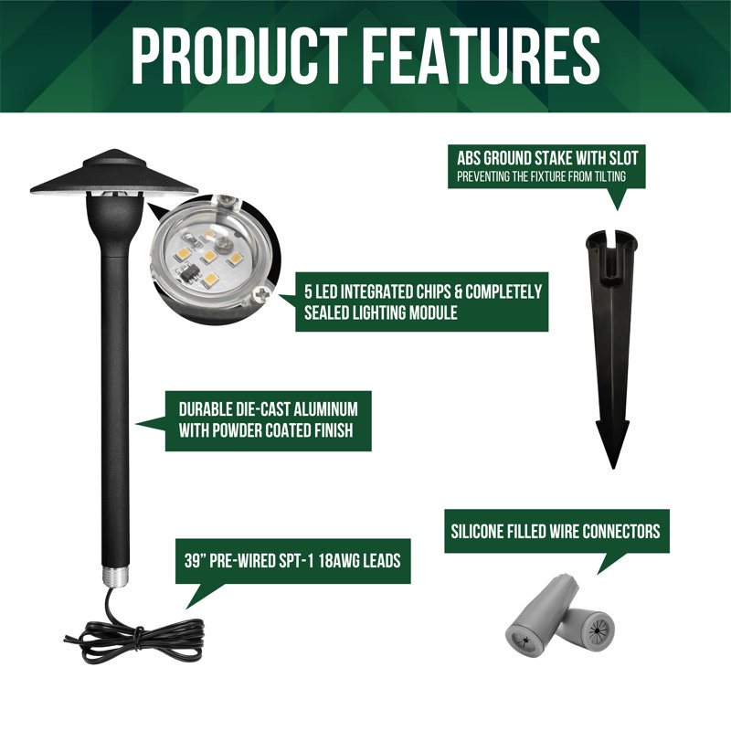 GKOplus Steel Low Voltage Integrated LED Metal Pathway Light Pack | Wayfair