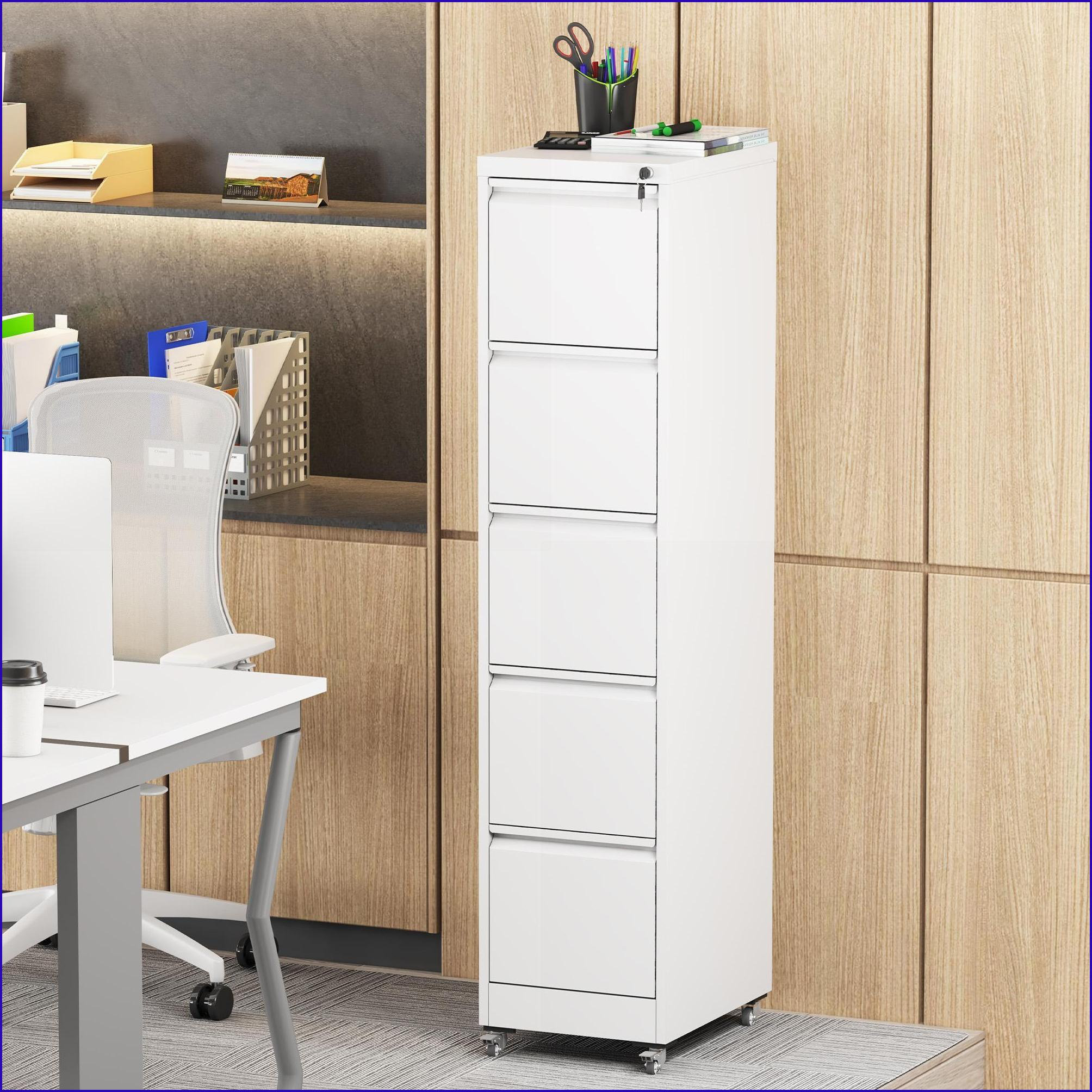Latitude Run® File Cabinets 5-Drawer Metal Vertical with Lock, Fits A4 ...