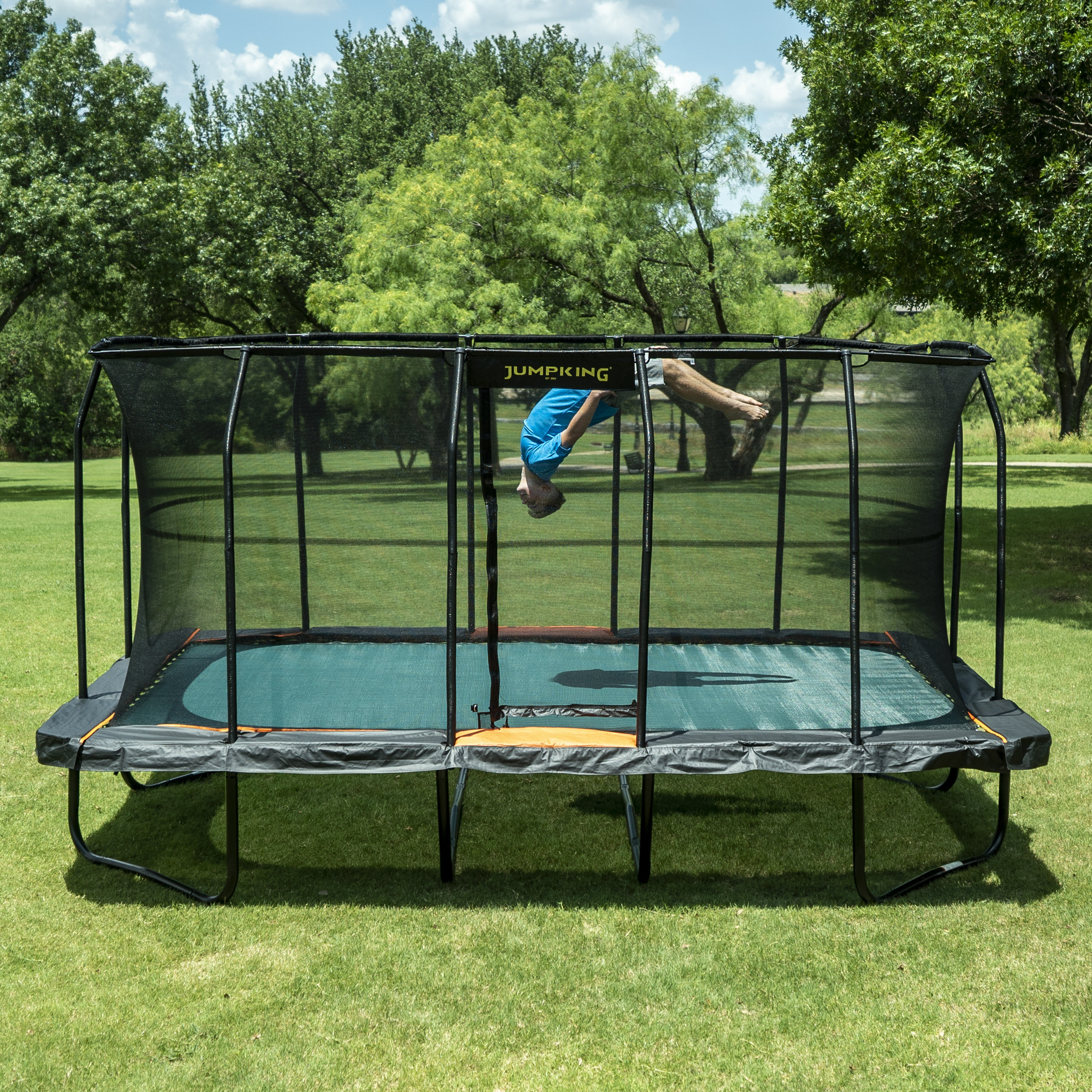 Jumpking 16' Rectangle Backyard Trampoline with Safety Enclosure ...