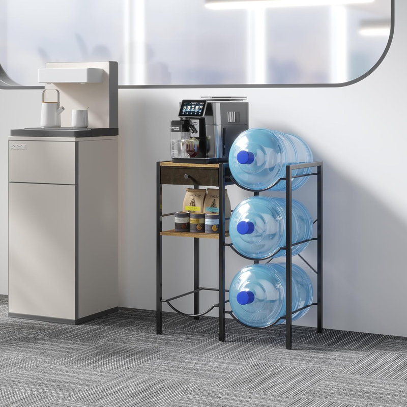 17 Stories 3-Tier Water Bottle Holder With Drawer,Double Row | Wayfair
