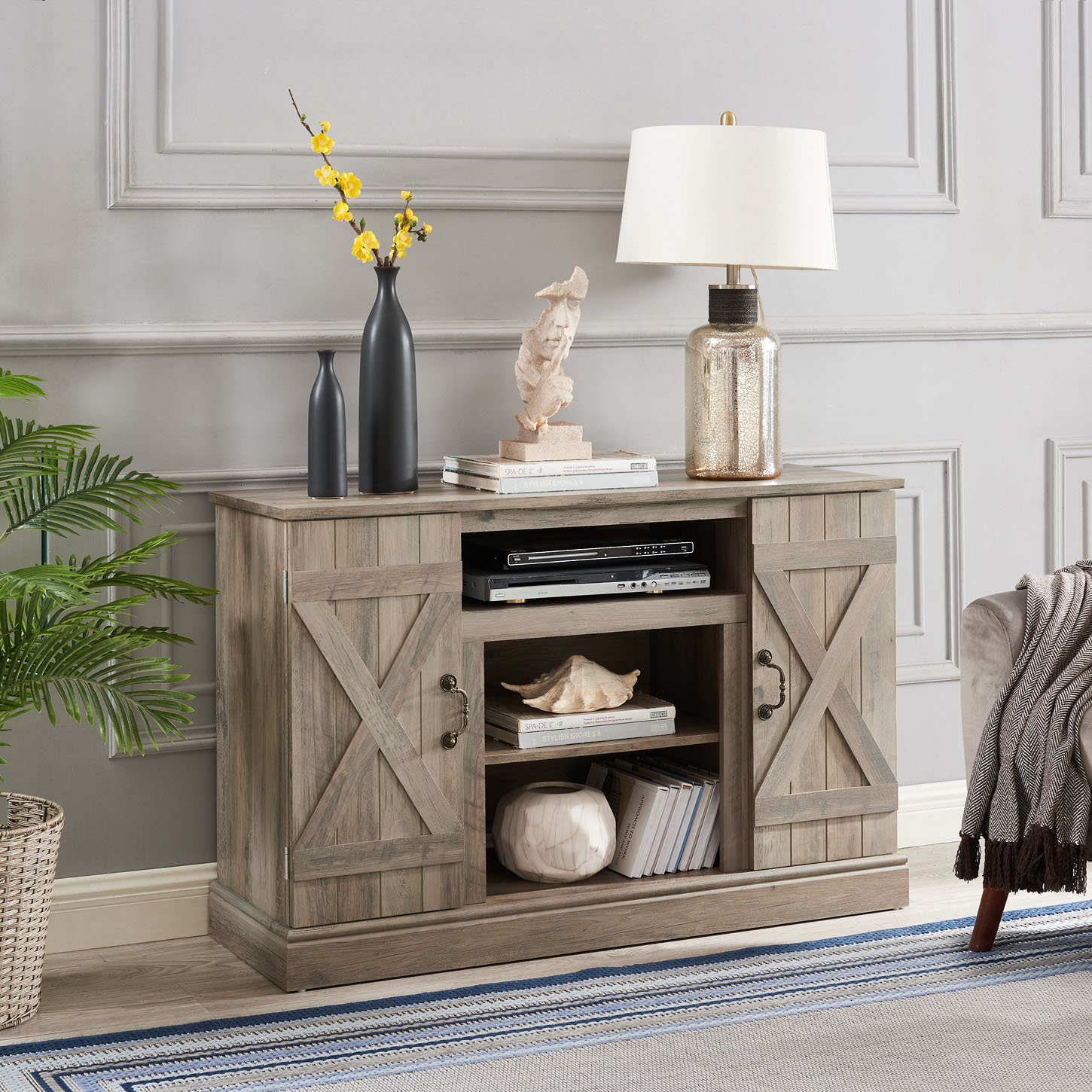 Gracie Oaks American Retro Tv Stand, Farmhouse Classic Media Tv Stand ...