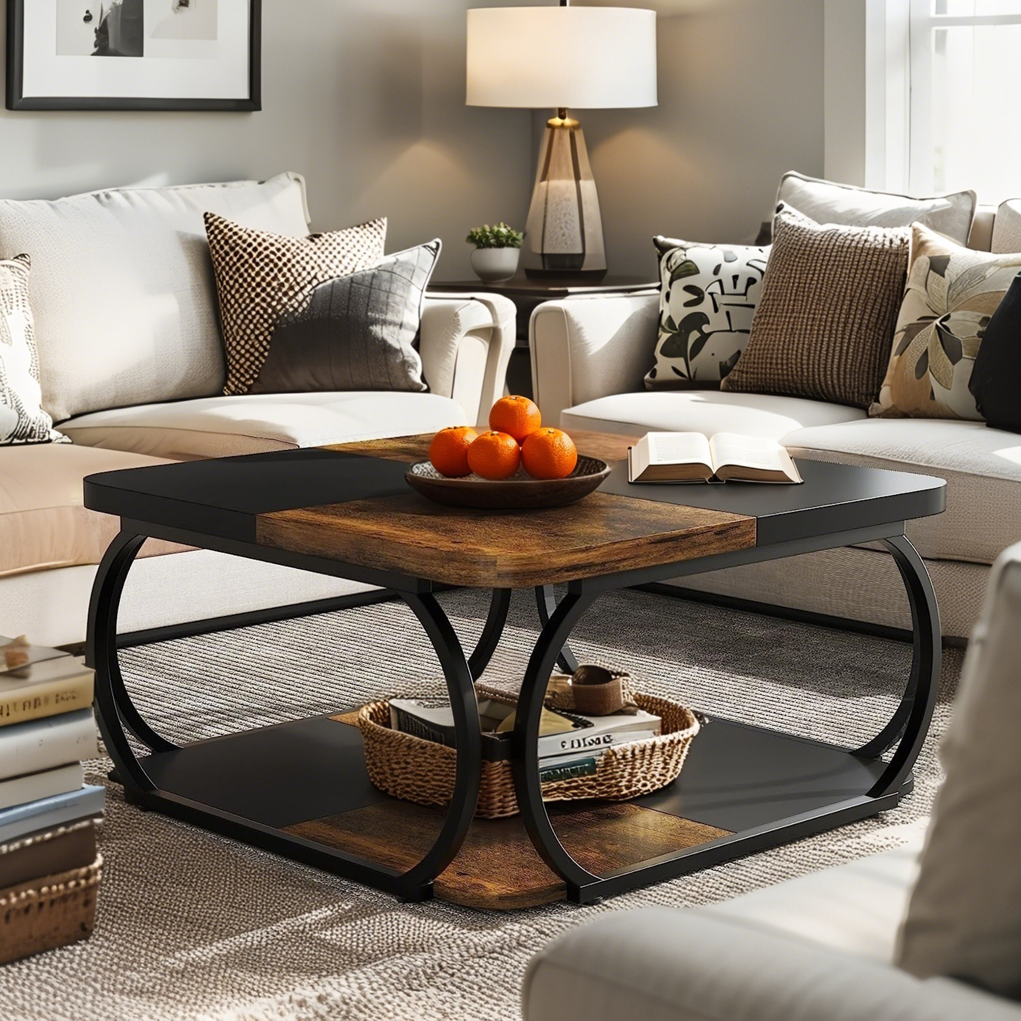 Trent Austin Design® Square Coffee Table, 39.4" Central Cocktail Table ...