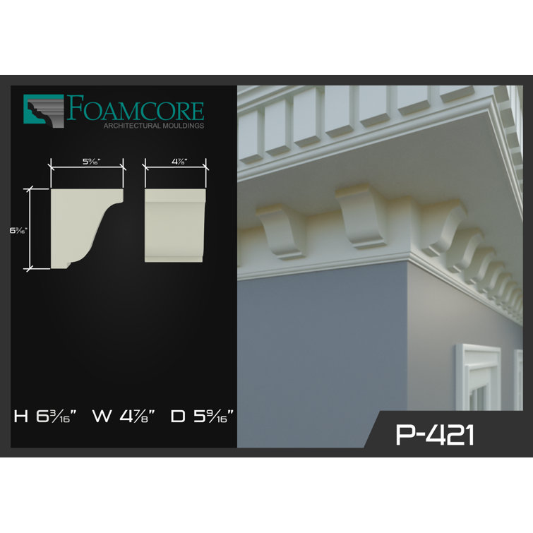 Chemcrest-Foamcore Modillion 6'' H x 5'' W D Urethane Bracket/Corbel ...