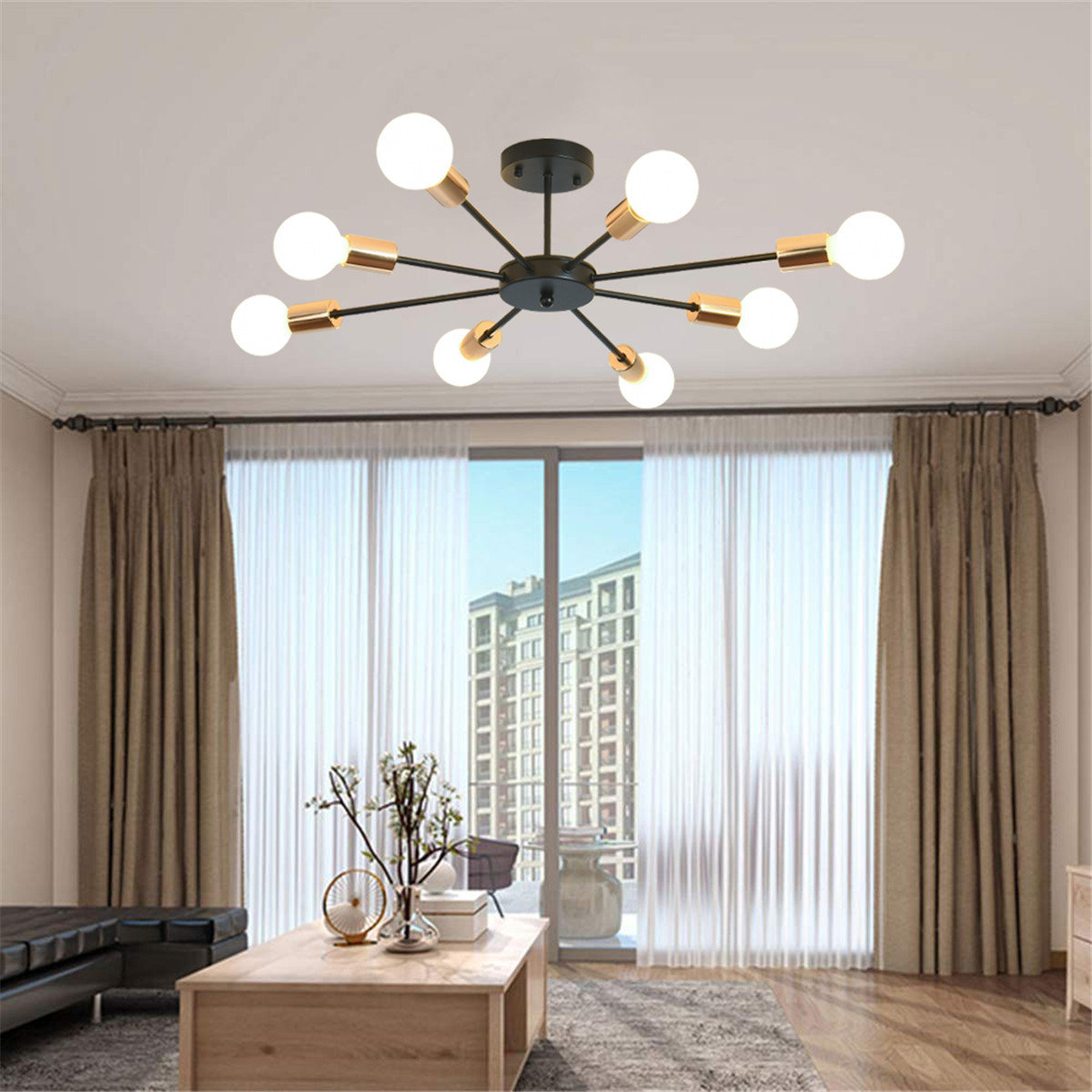 Corrigan Studio Camrie 8-Lights Modern Sputnik Chandelier Semi Flush ...