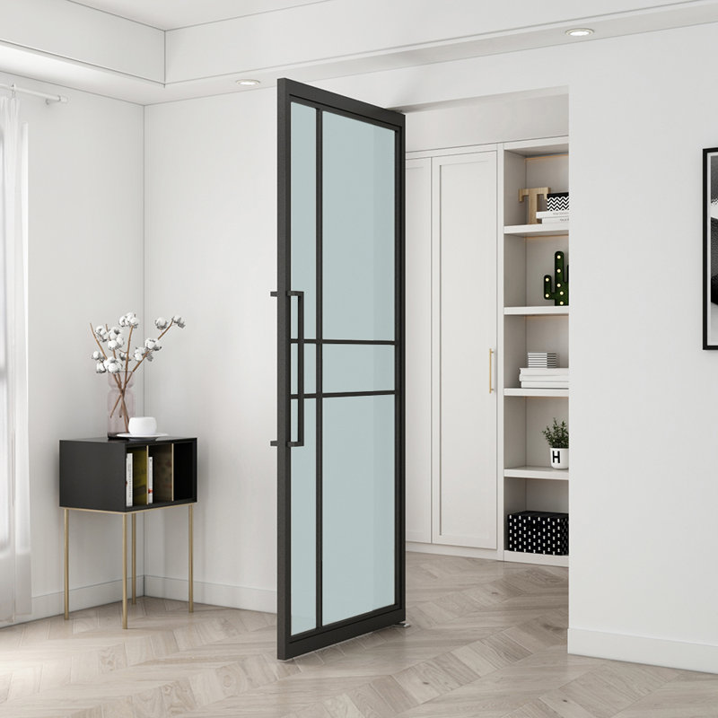 Calhome Full Lite Frameless Opaque Frosted Glass Frame Interior Pivot ...