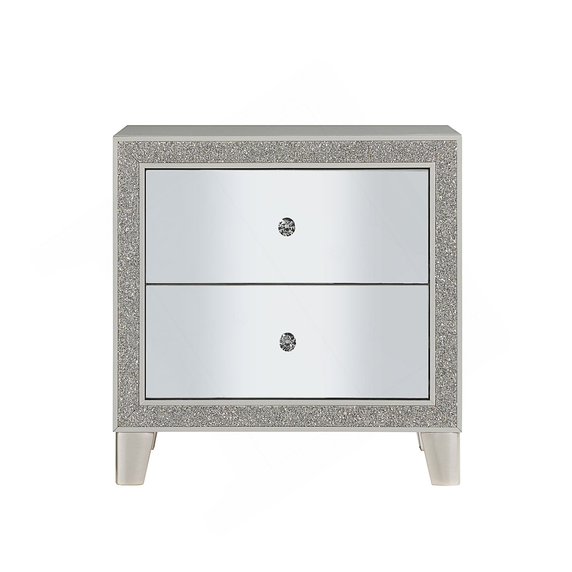 Latitude Run® Sliverfluff Mirrored & Champagne Finish Nightstand | Wayfair