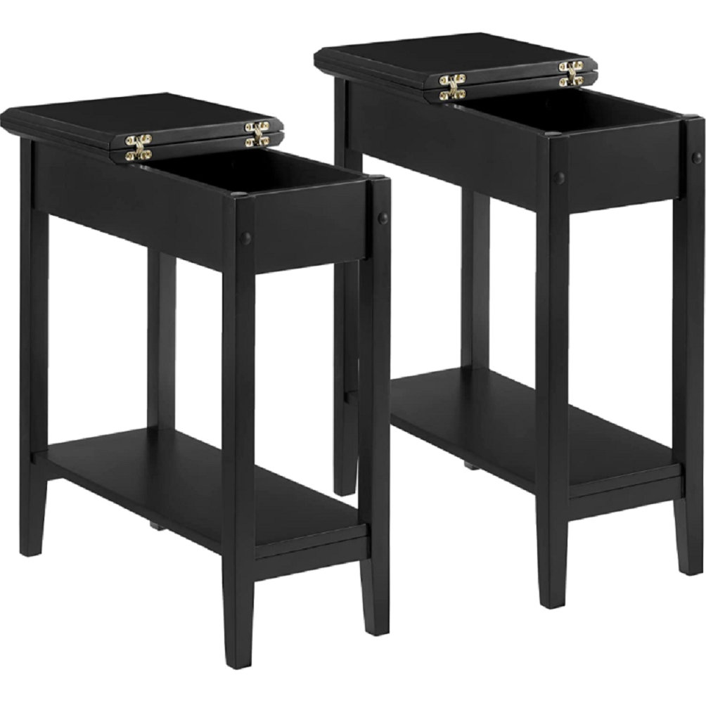 Winston Porter Jonica Narrow End Table with Hidden Storage – Nightstand ...