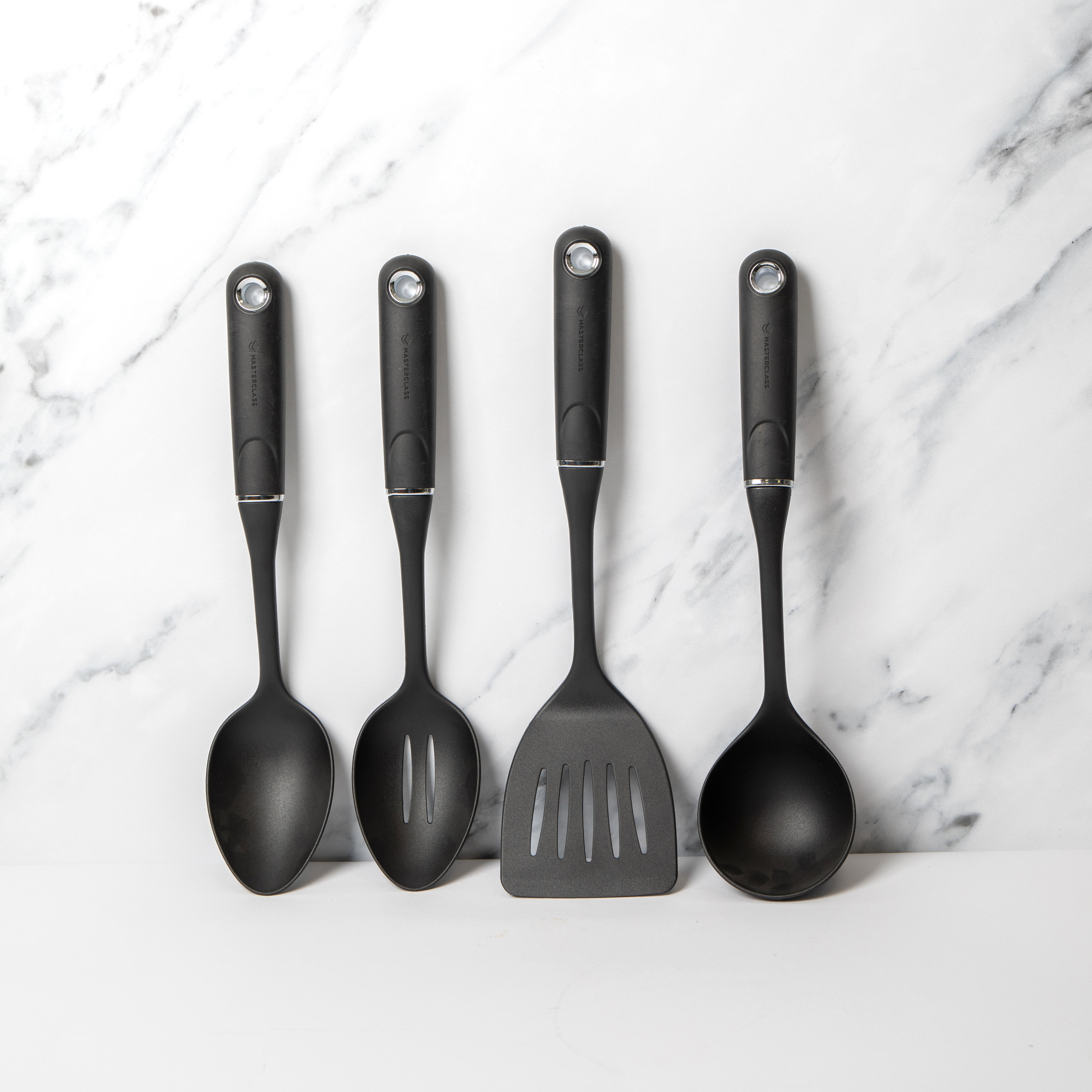 MasterClass 4pc Nylon Kitchen Utensil Set including Ladle, Slotted ...