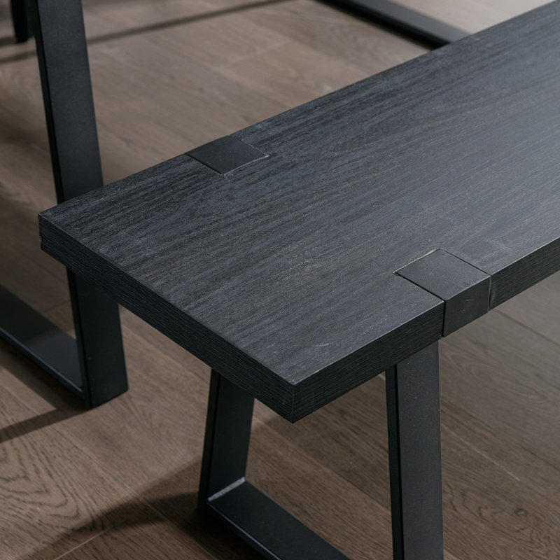 Ebern Designs Leira Modern Wood Bench 60” Industrial Table Benches with ...