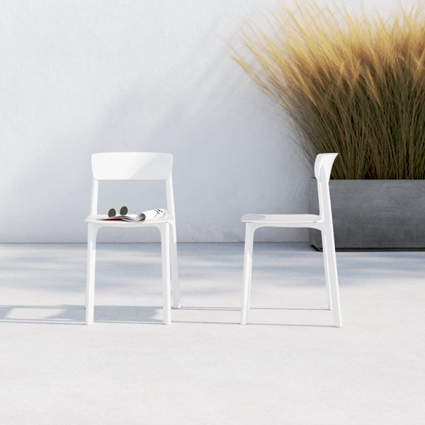 AllModern Vowa Outdoor Stacking Dining Side Chair | Wayfair
