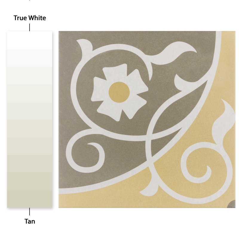 Merola Tile Caprice Series 7.88" x 7.88" Porcelain Patterned Wall ...