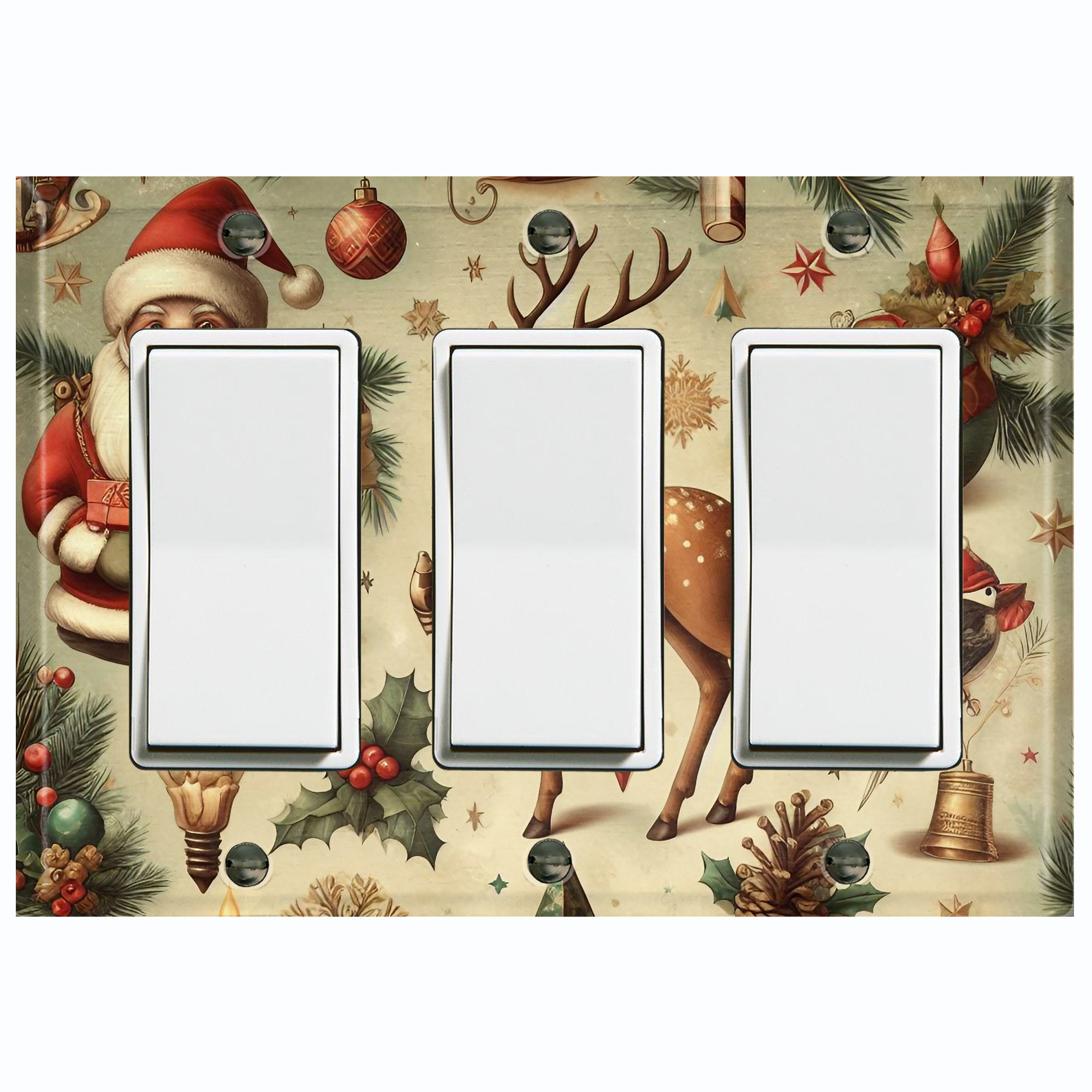 WorldAcc Metal Light Switch Plate Outlet Cover (Christmas Santa ...