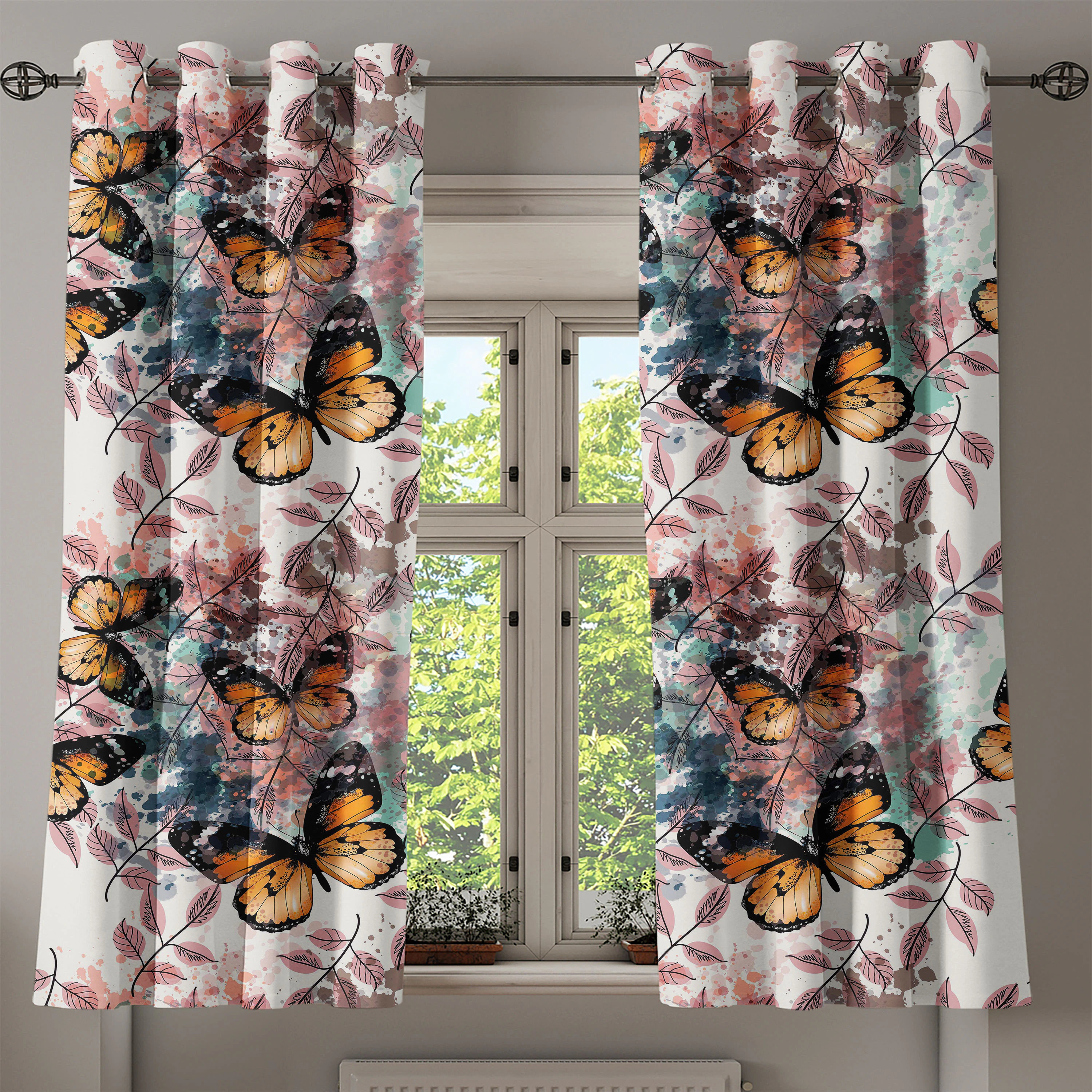 East Urban Home Dyllin Polyester Semi-Sheer Curtain Pair | Wayfair