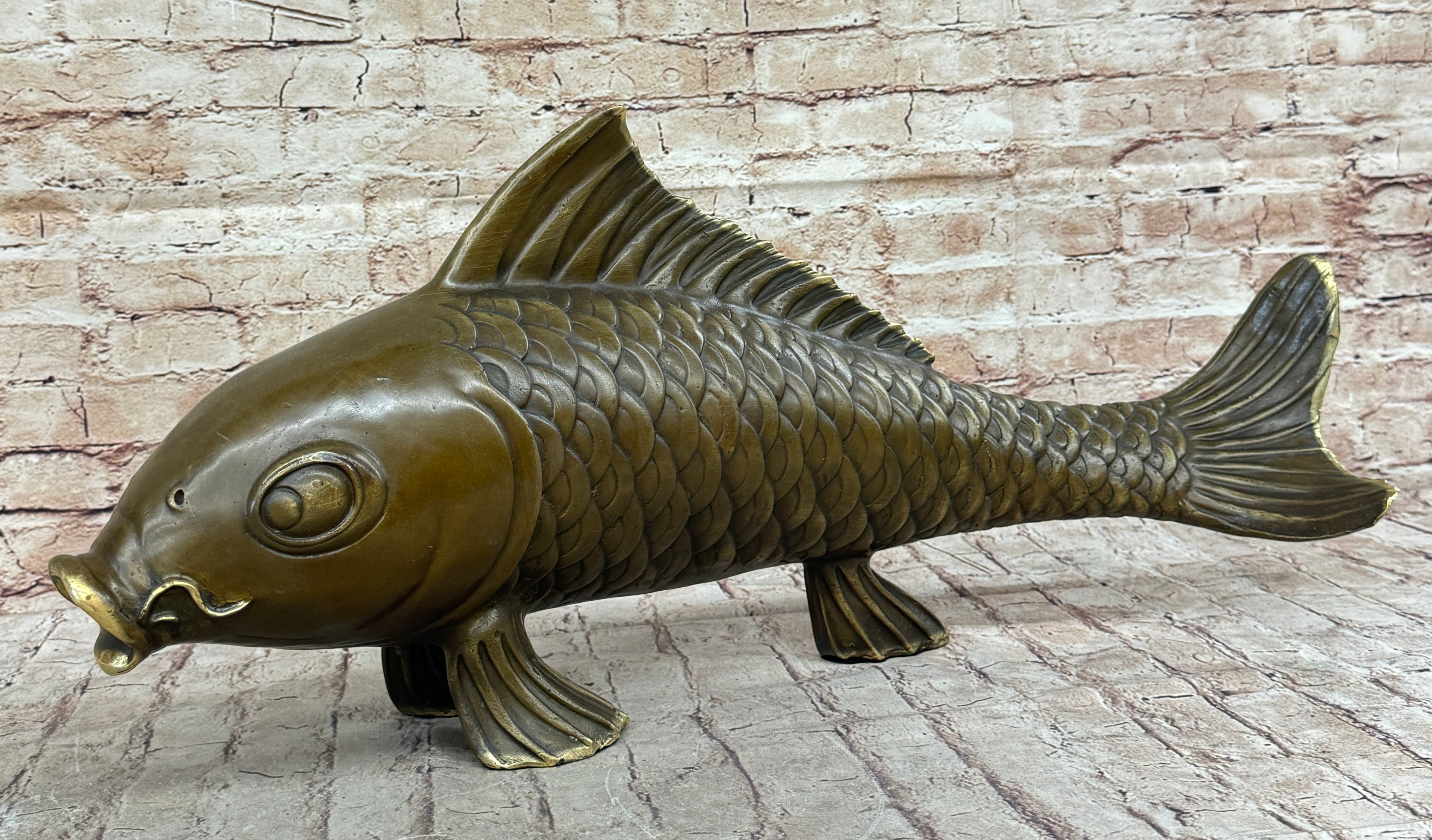 Bayou Breeze Brijender Hot Cast Bronze Metal Koi Carp Chinese Fish ...