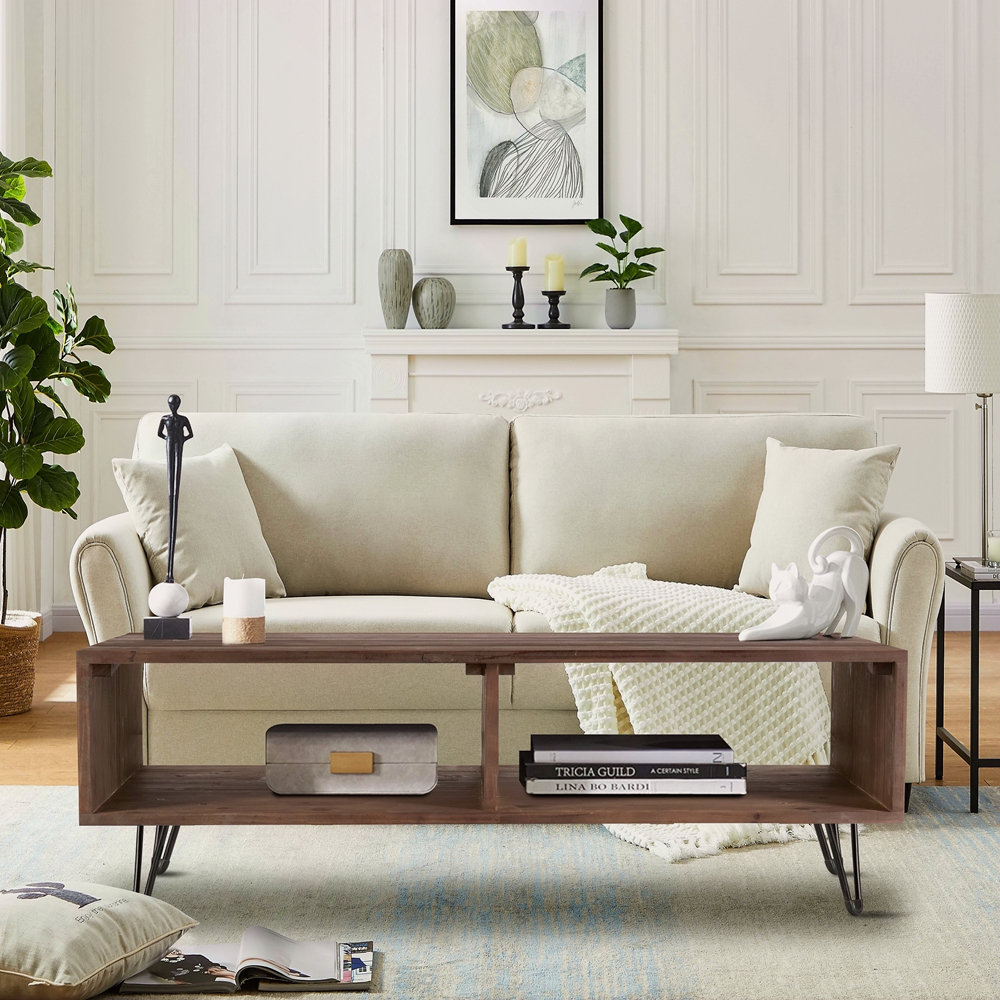 George Oliver Reclaimed Wood Cocktail Table With Open Storage For ...