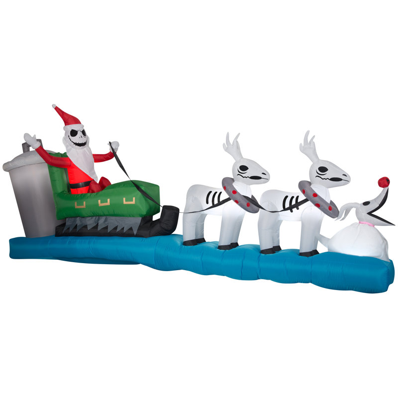 Gemmy Industries Airblown-Jack Skellington Sleigh Scene-Colossal ...