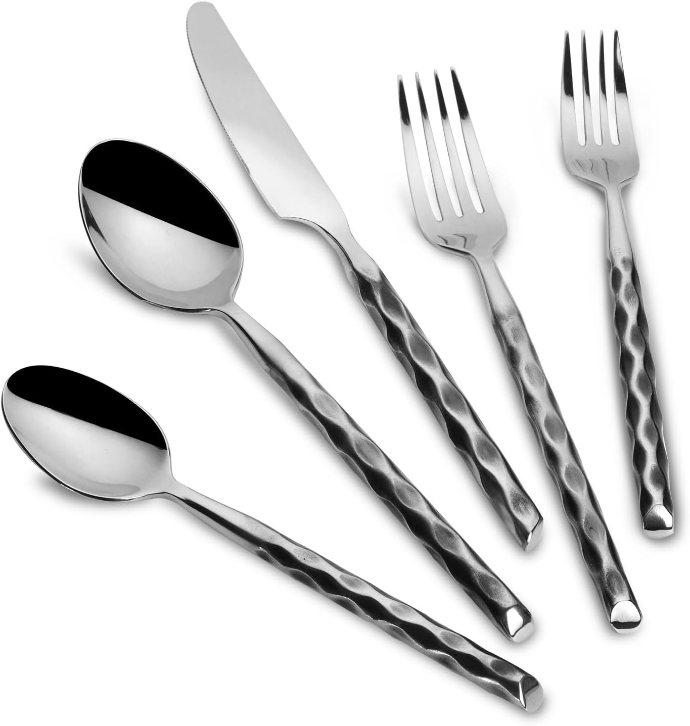 Hokku Designs Premium 18/10 Stainless Steel Flatware Set With Twisted ...