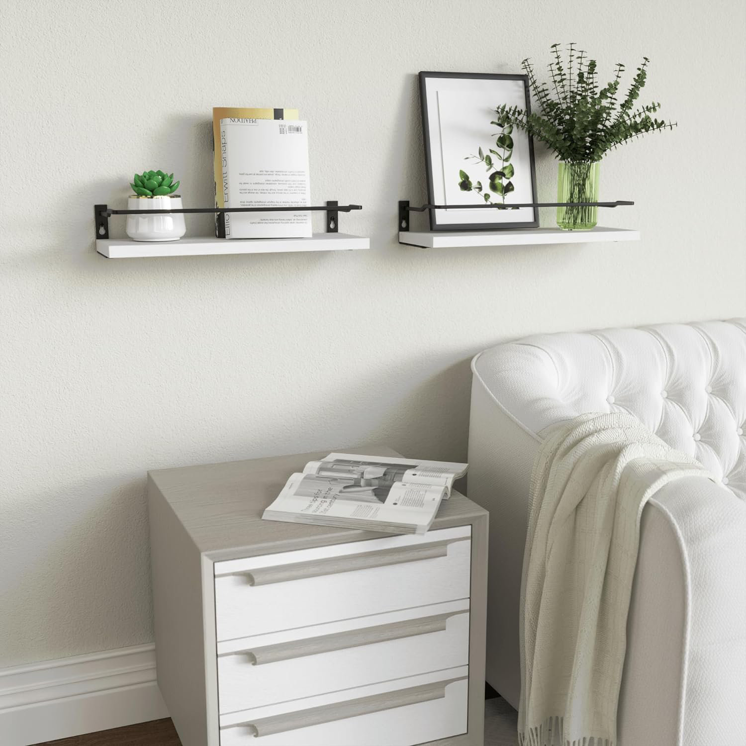 Latitude Run® Floating Shelves Bathroom Wall Mounted,Set of 2 - Wayfair ...
