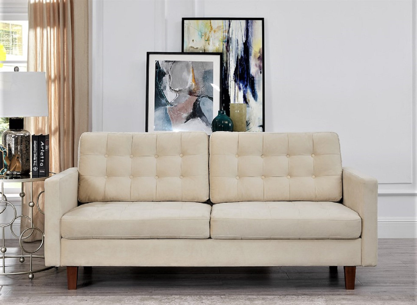 Latitude Run® Brande 74.5" Velvet Square Arm Sofa & Reviews | Wayfair