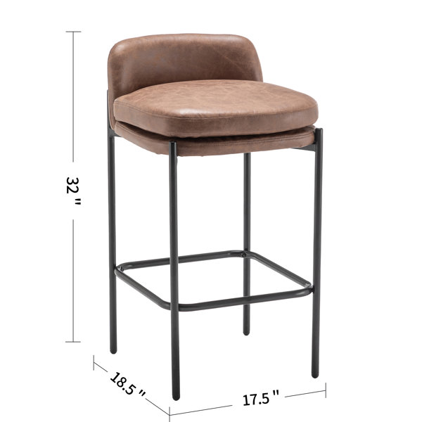 Mercury Row® Sykesville Modern Mid-Back Counter Stool - Faux Leather ...