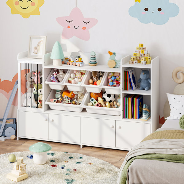 Isabelle & Max™ 55''large Bookcase For Kids With 6 Toy Bins, Toy ...