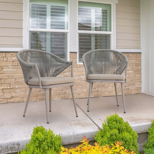 Rust - Resistant Metal Patio Dining Chairs You'll Love | Wayfair