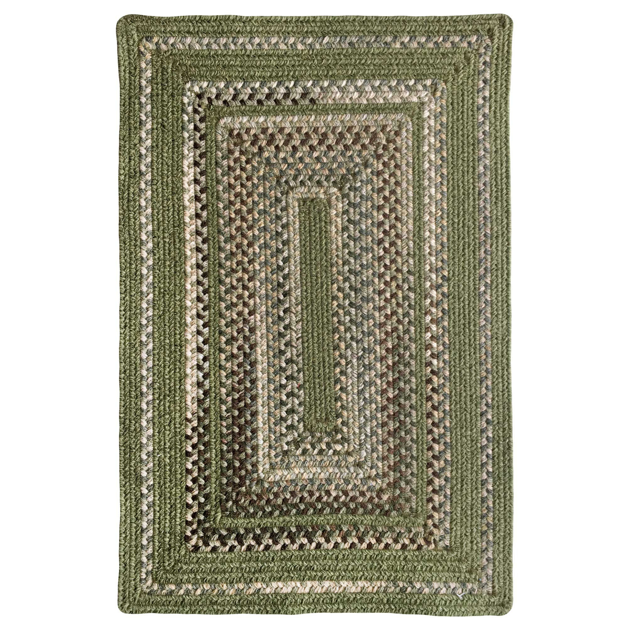 Millwood Pines Mont Geometric Handmade Braided Wool Pine Green Area Rug ...
