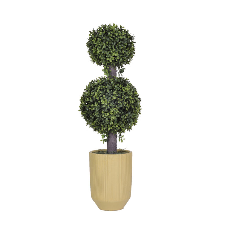 House of Silk Flowers 31'' Boxwood Topiary in Ceramic Decorative Vase ...