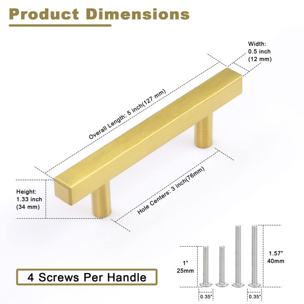 MARLIN MANUFACTURING COMPANY, INCORPORATED 30 Pack Gold Cabinet Handles ...