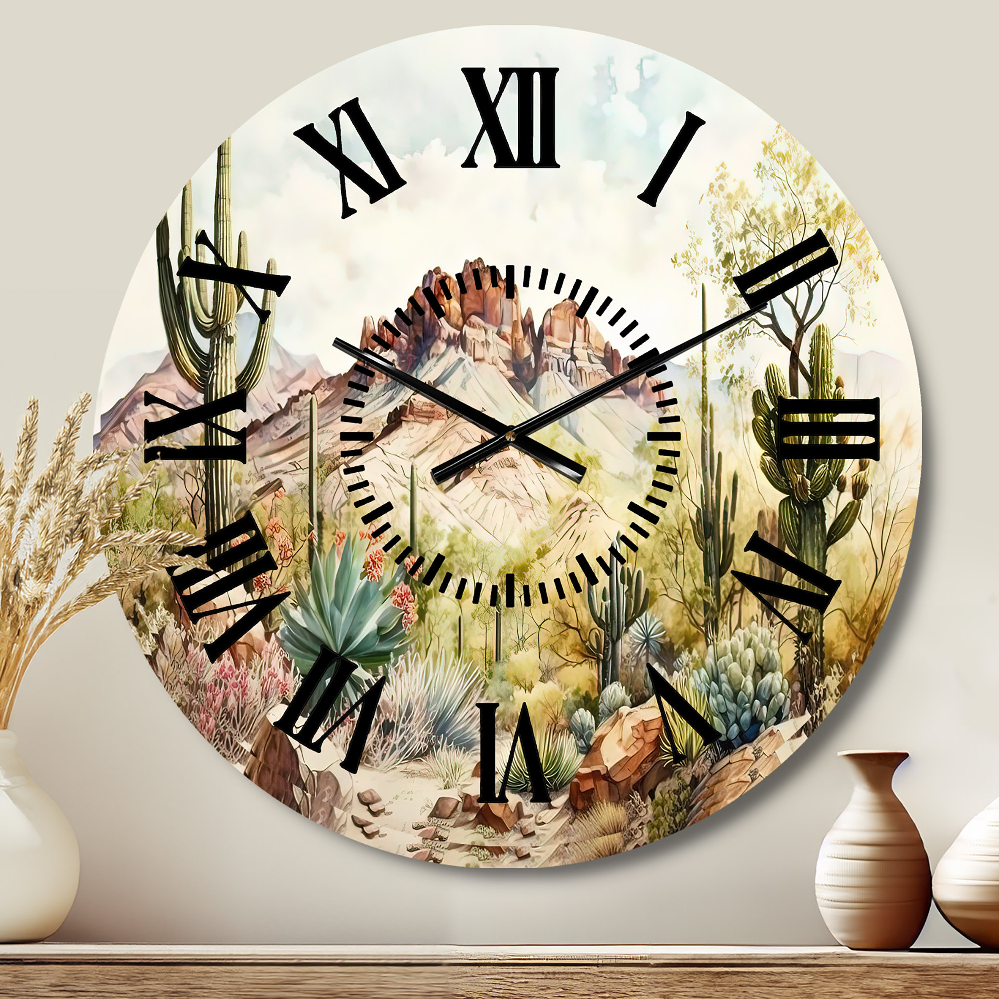 East Urban Home Arizona Desert III - Southwestern Face Wall Clock | Wayfair